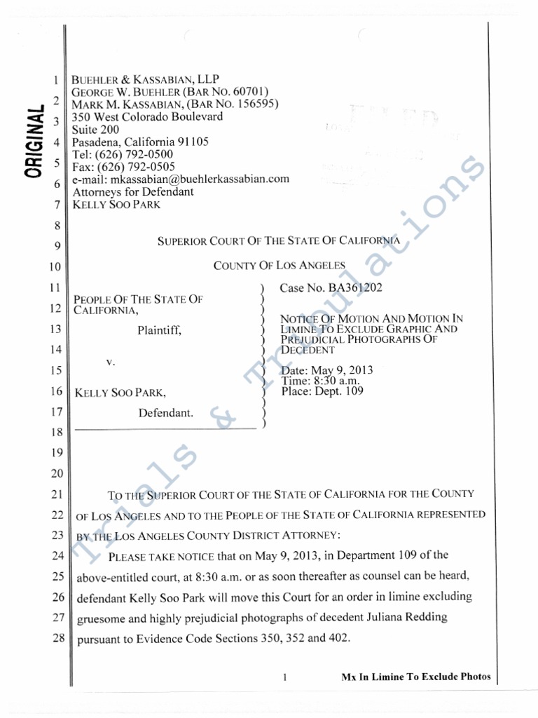 Def. Motion To Exclude Graphic and Prejudicial Photographs of Decedent ...