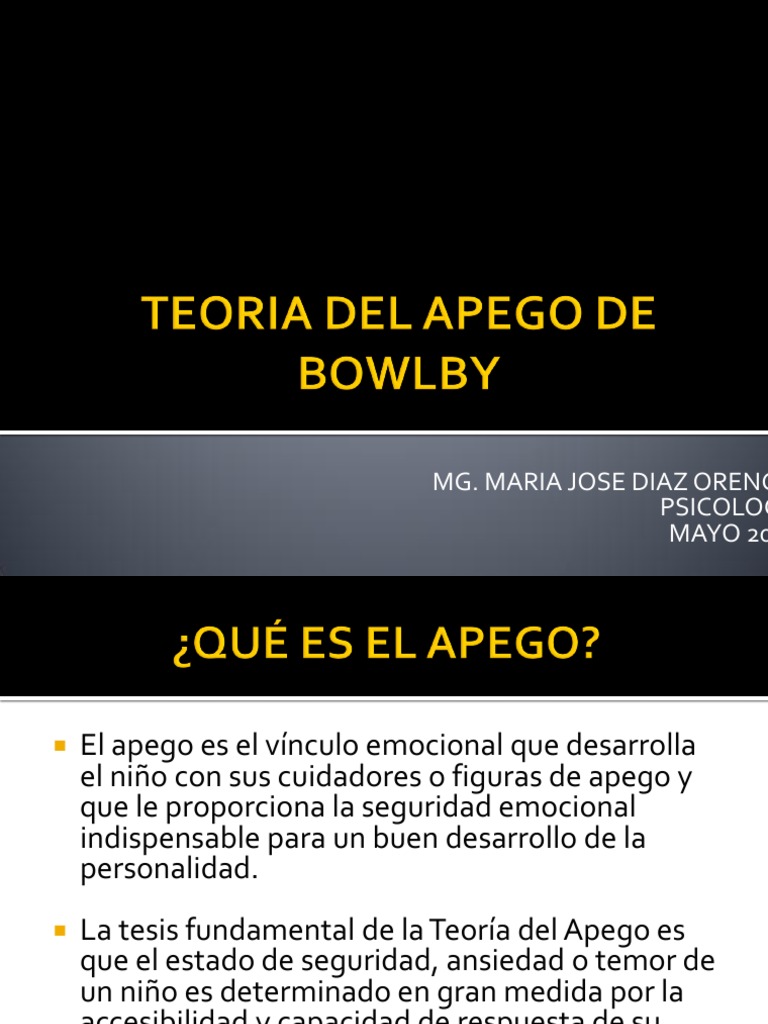 Teoria Del Apego de Bowlby 2 | PDF | Teoría de apego | Ciencias del comportamiento