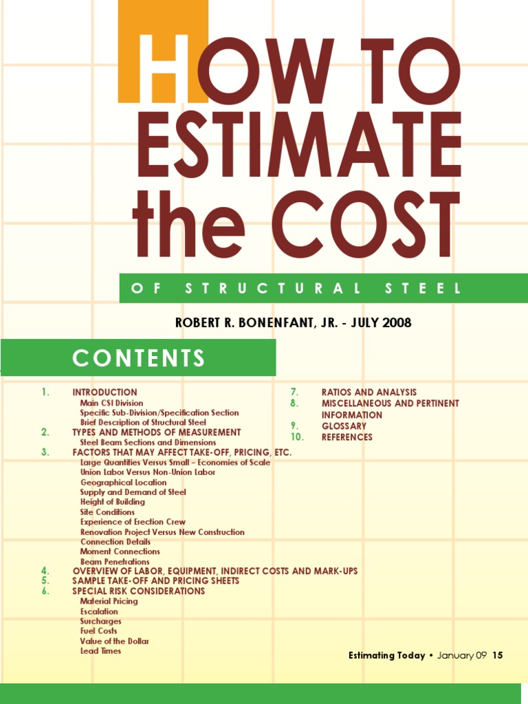 How To Estimate The Cost of Structural Steel - TechPaper - January2009 ...