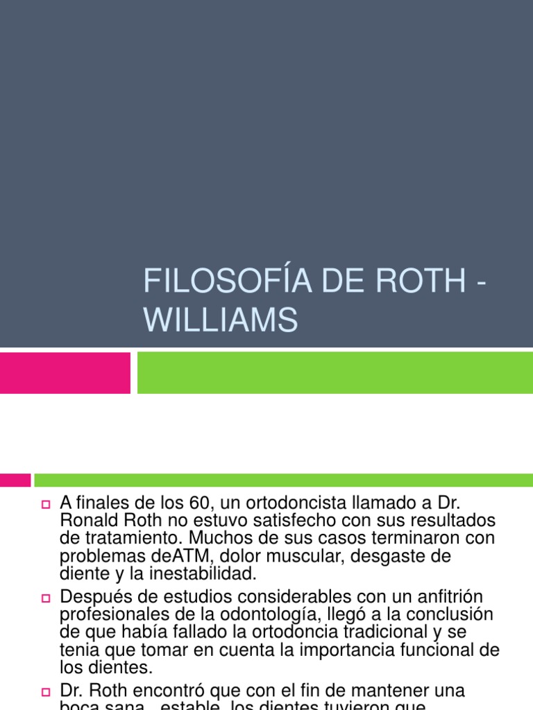 Filosofía de Roth - Williams | Ortodoncia | Diente humano