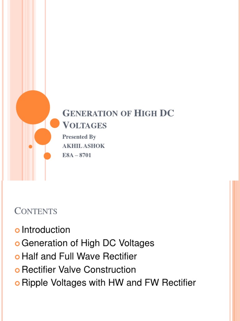 Neration of High DC Voltages - NEW | PDF | Rectifier | Voltage
