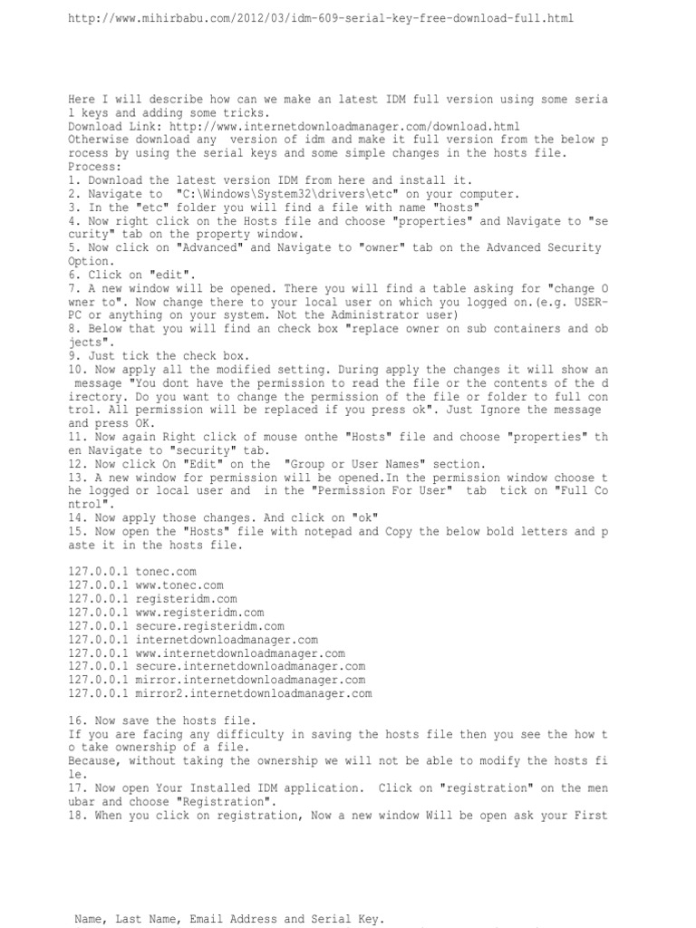 Internet Download Manager Serial Key | PDF | Computer File | Computing ...