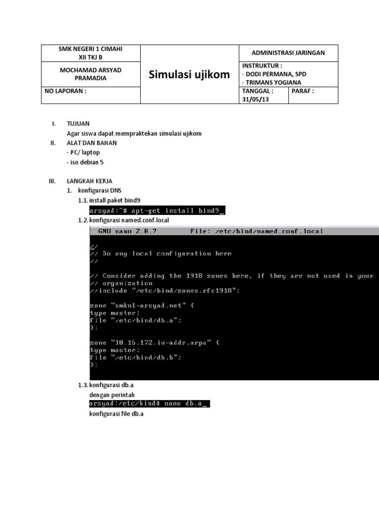 Laporan Simulasi Ujikom | PDF