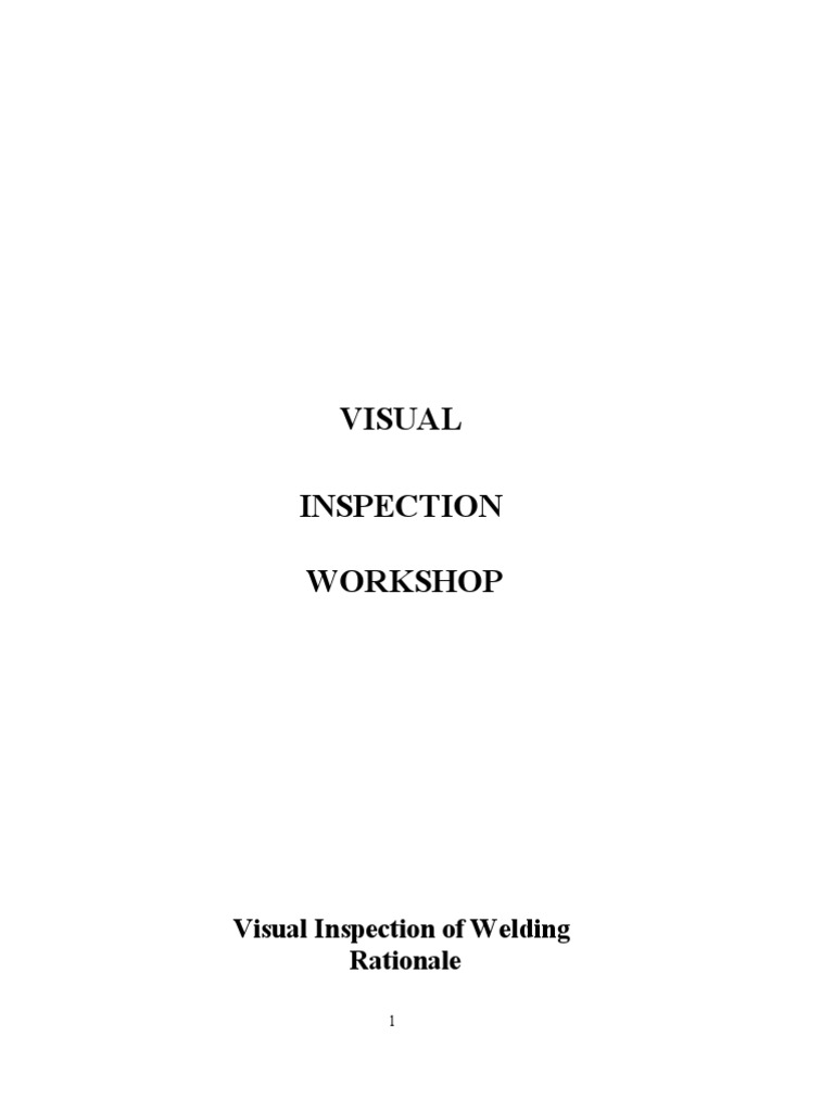 Visual Inspection Workshop2 | PDF | Welding | Construction