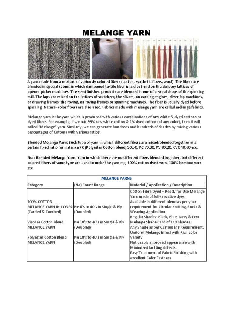 Melange Yarn | Download Free PDF | Yarn | Dye