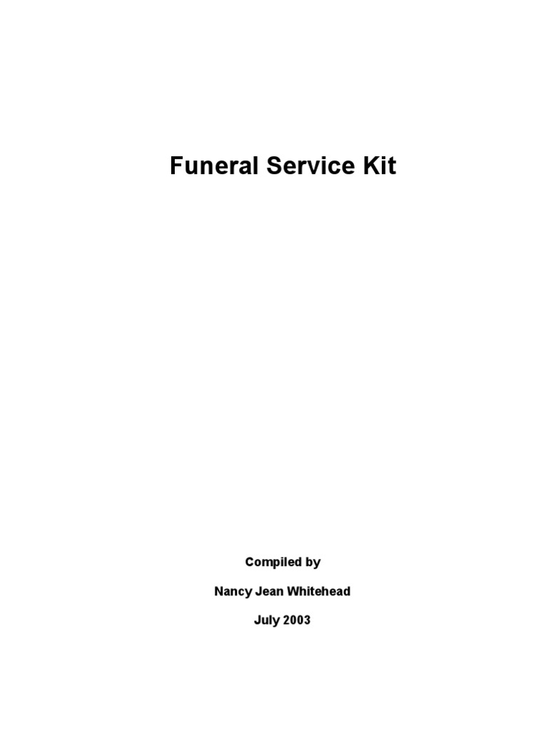Funeral Service Kit | PDF | Funeral | Religious Behaviour And Experience