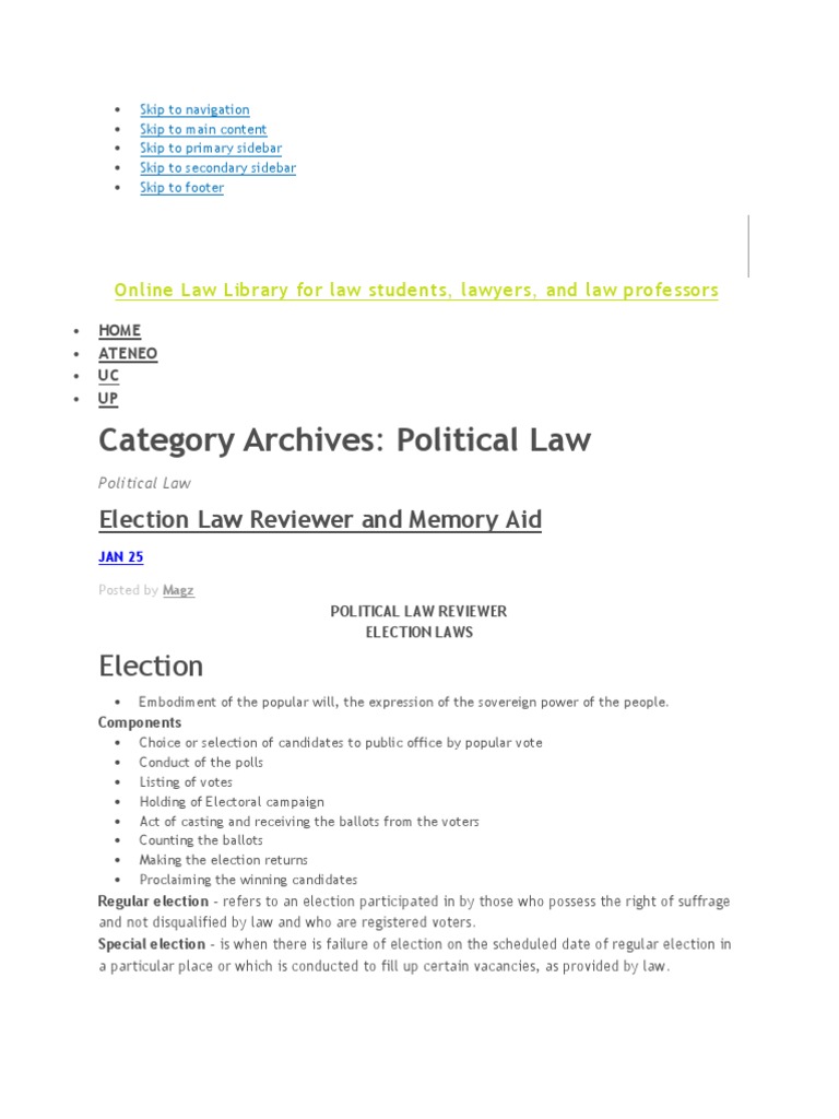 Election Law | PDF | Constitutional Amendment | Ratification