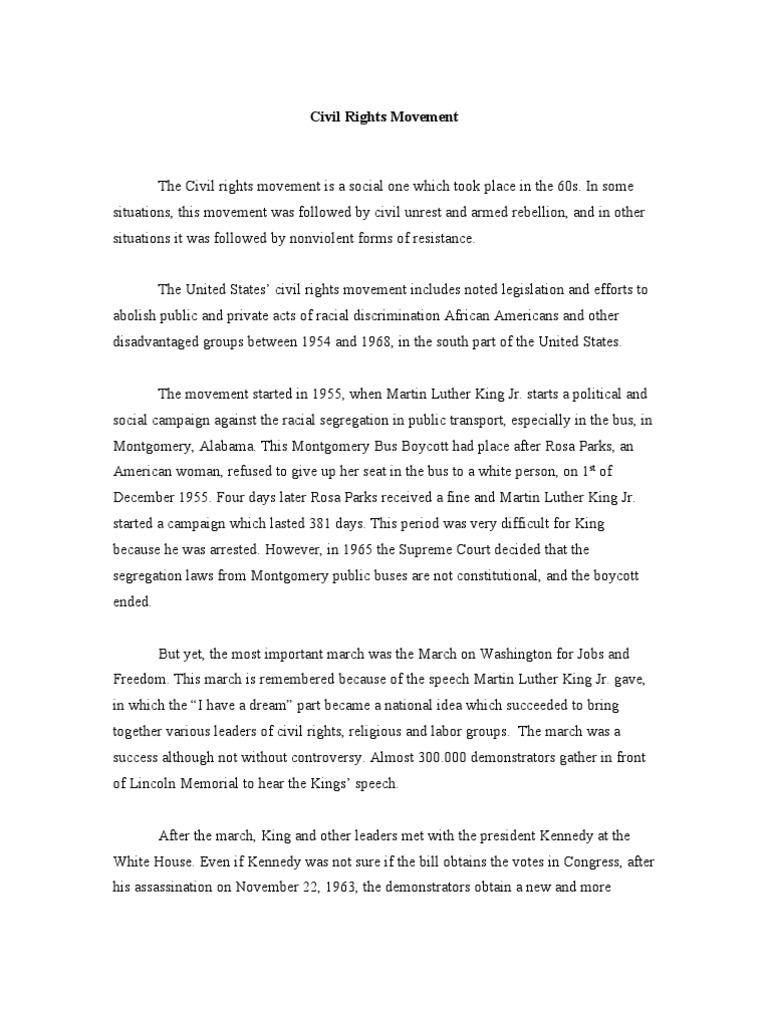 Civil Rights Movement | PDF | African American Civil Rights Movement ...