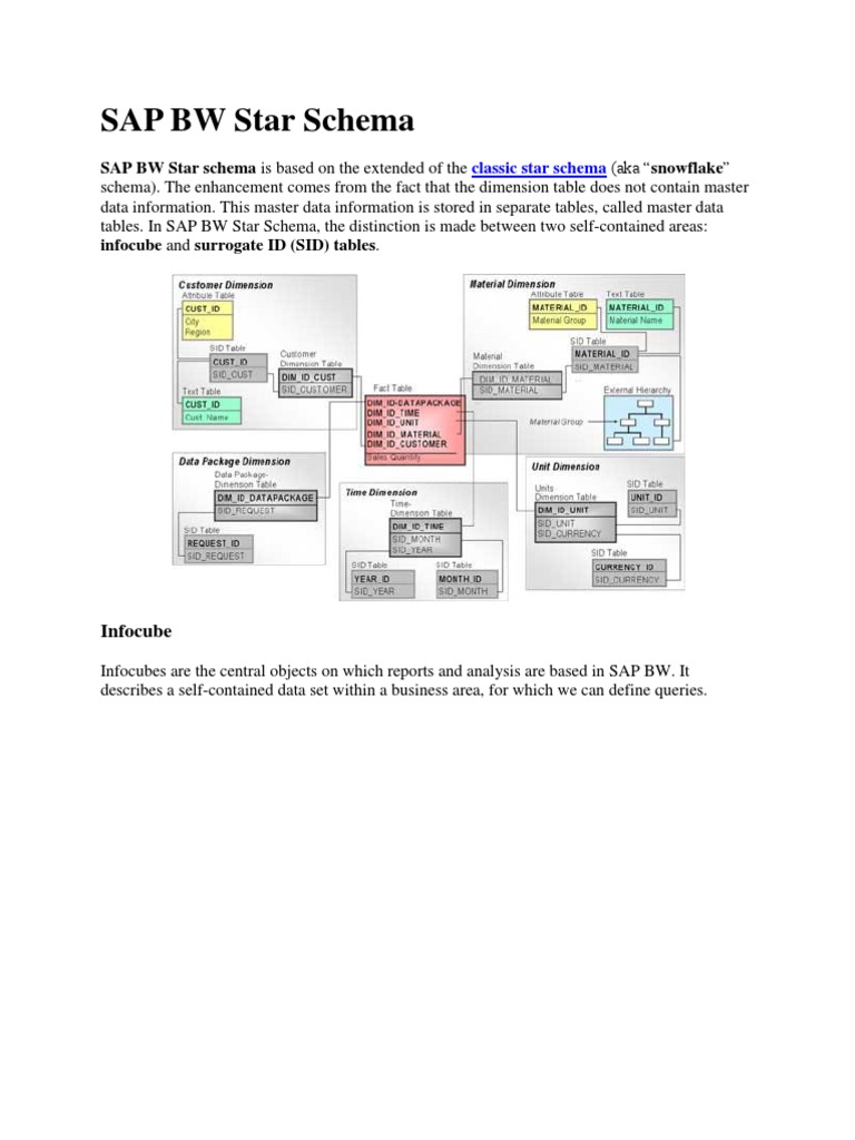 SAP BW Star Schema | PDF | Data Model | Data