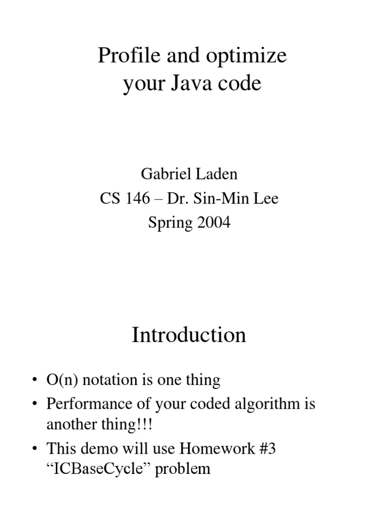 Optimize Java Code Performance Guide | PDF | Summation | Java (Programming Language)