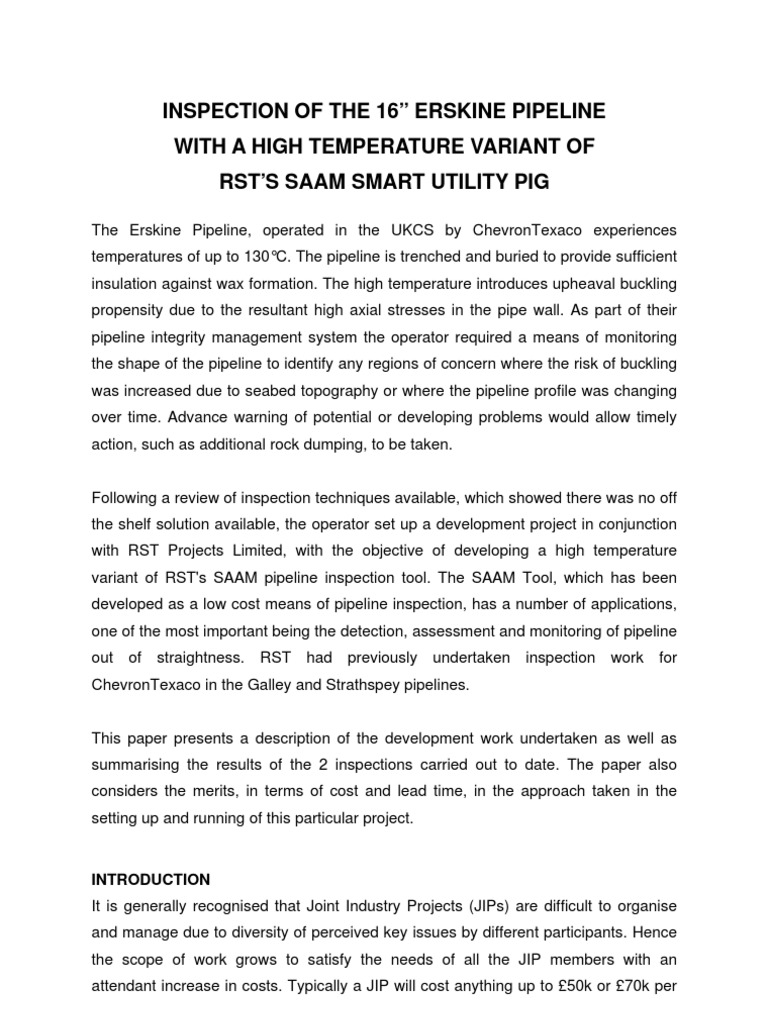 Pipeline Inspection | PDF | Pipeline Transport | Heat Transfer