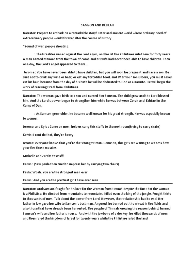 Samson's Secret Weakness | PDF | Samson | Delilah