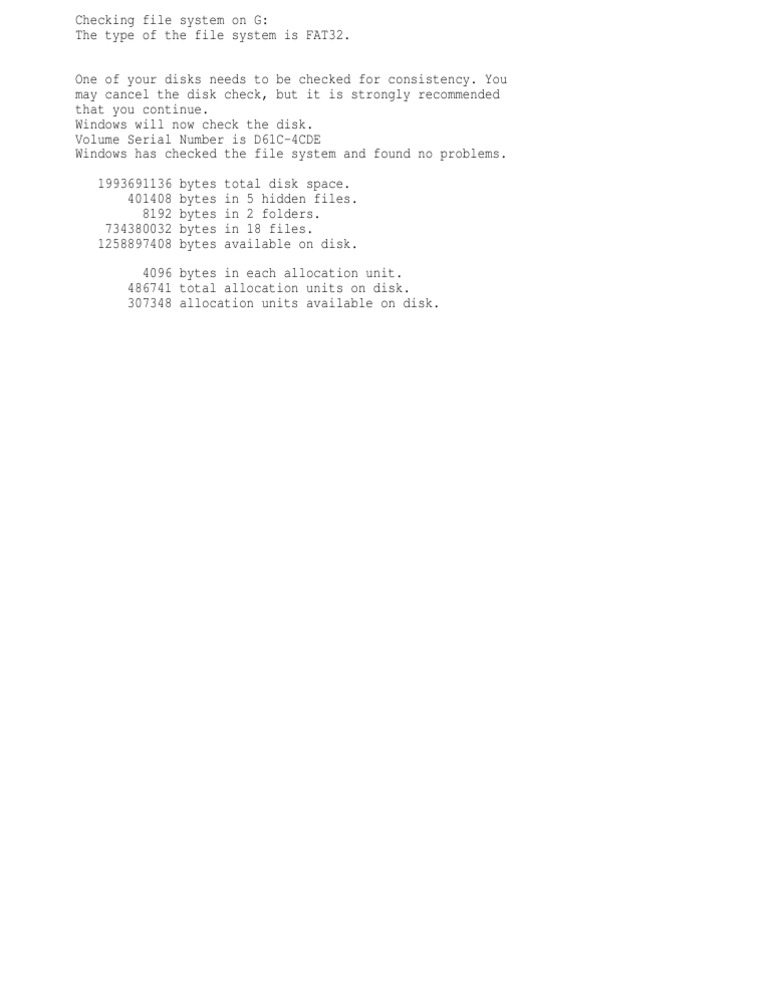 File System Check on FAT32 Drive | PDF