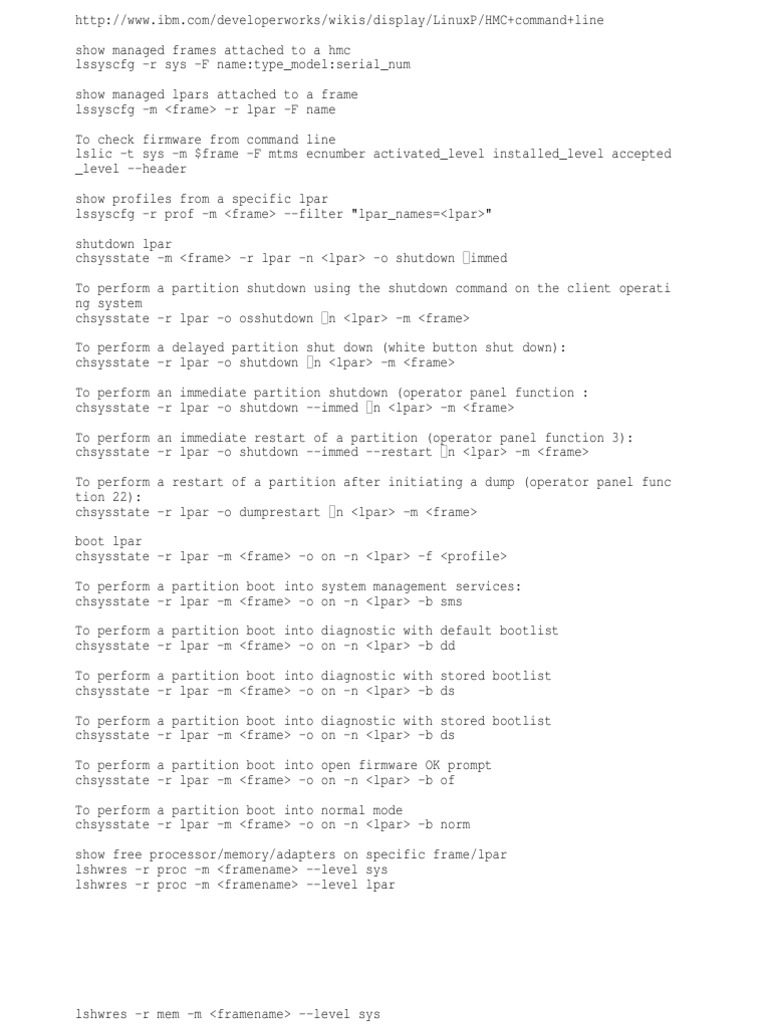 Hmc Commmands Pdf Command Line Interface Backup