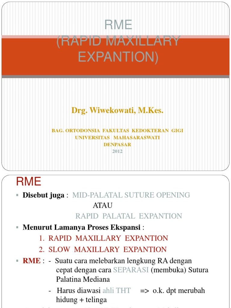 RAPID MAXILLARY EXPANSION (RME) | PDF