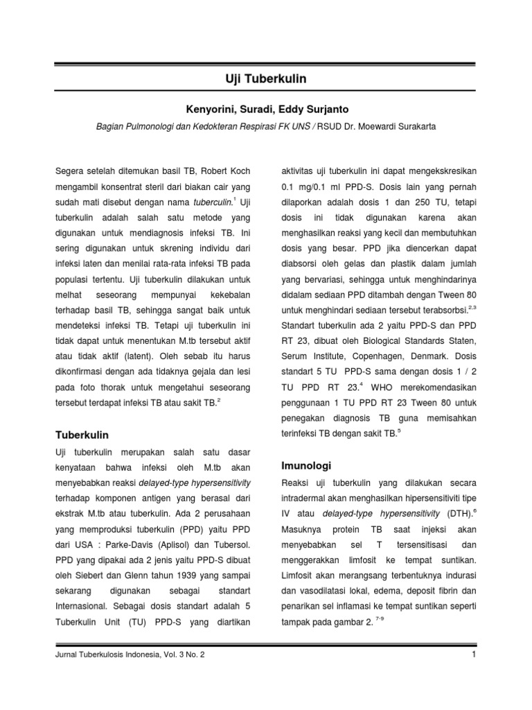 Uji Tuberkulin | PDF