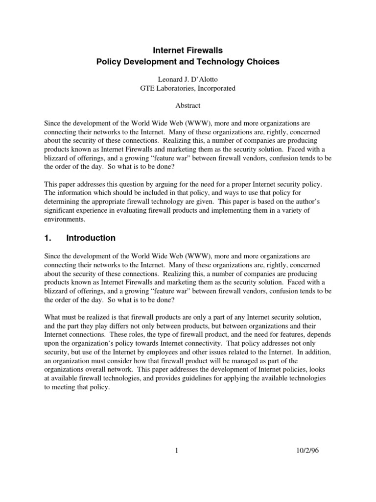 Internet Firewalls | PDF | Firewall (Computing) | Proxy Server