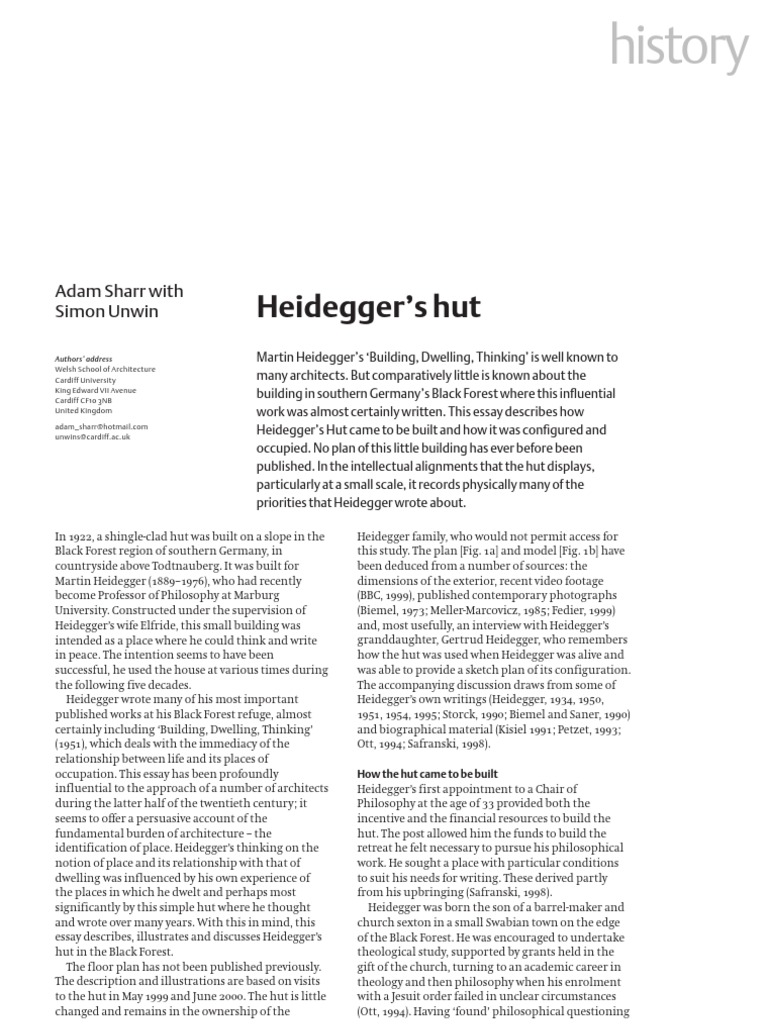 Heidegger's Hut | PDF | Martin Heidegger | Thought