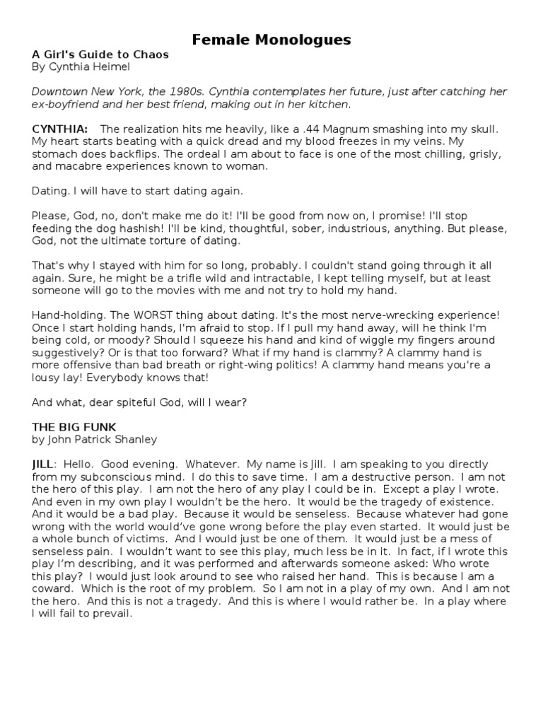 Female Monologues