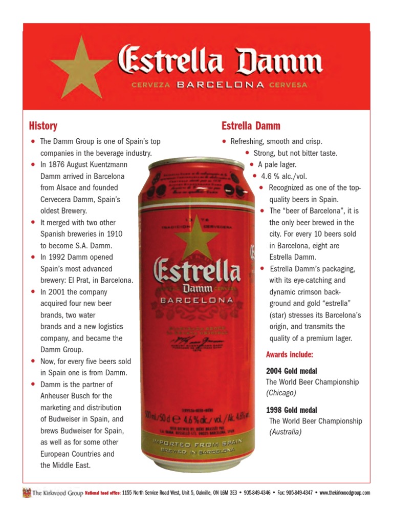 Estella DAMM | PDF | Budweiser | Beer