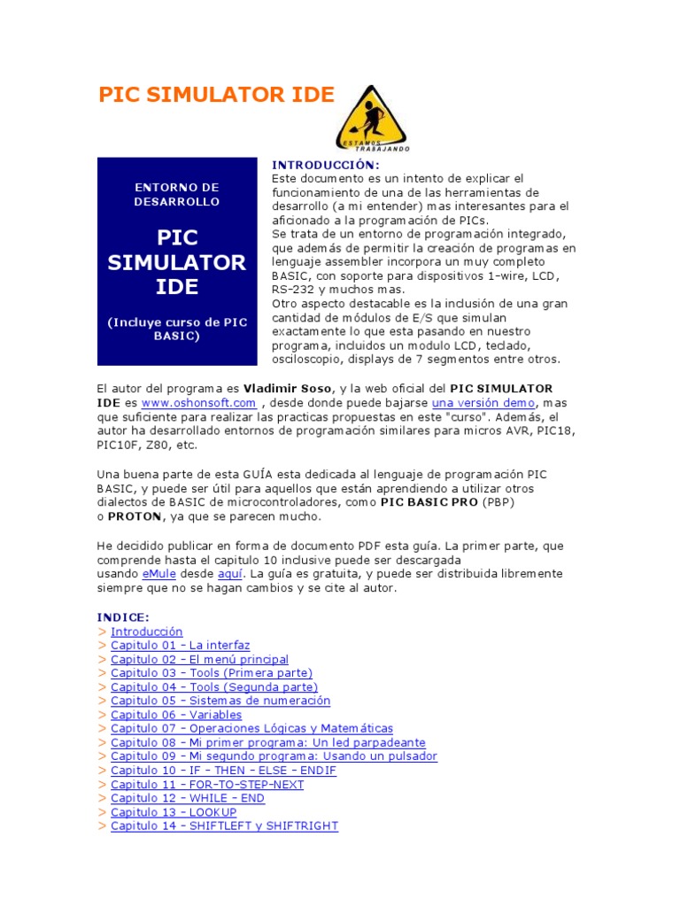 Guía Completa de PIC Simulator IDE | PDF | Poco | Estructura de datos ...