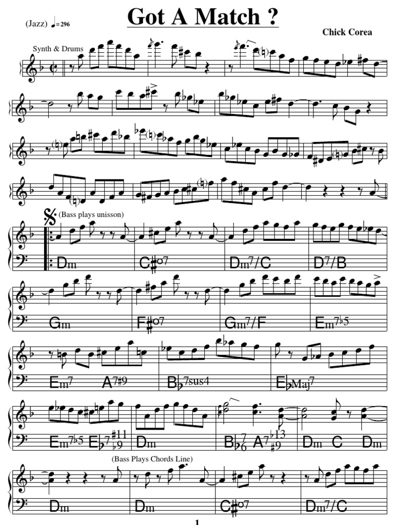 Chick Corea Got A Match | PDF