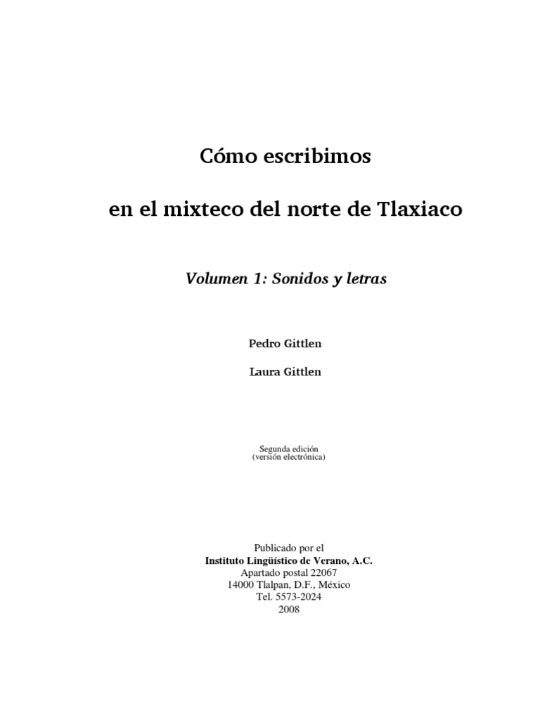 Escribir Mixteco | PDF | Escritura | Vocal
