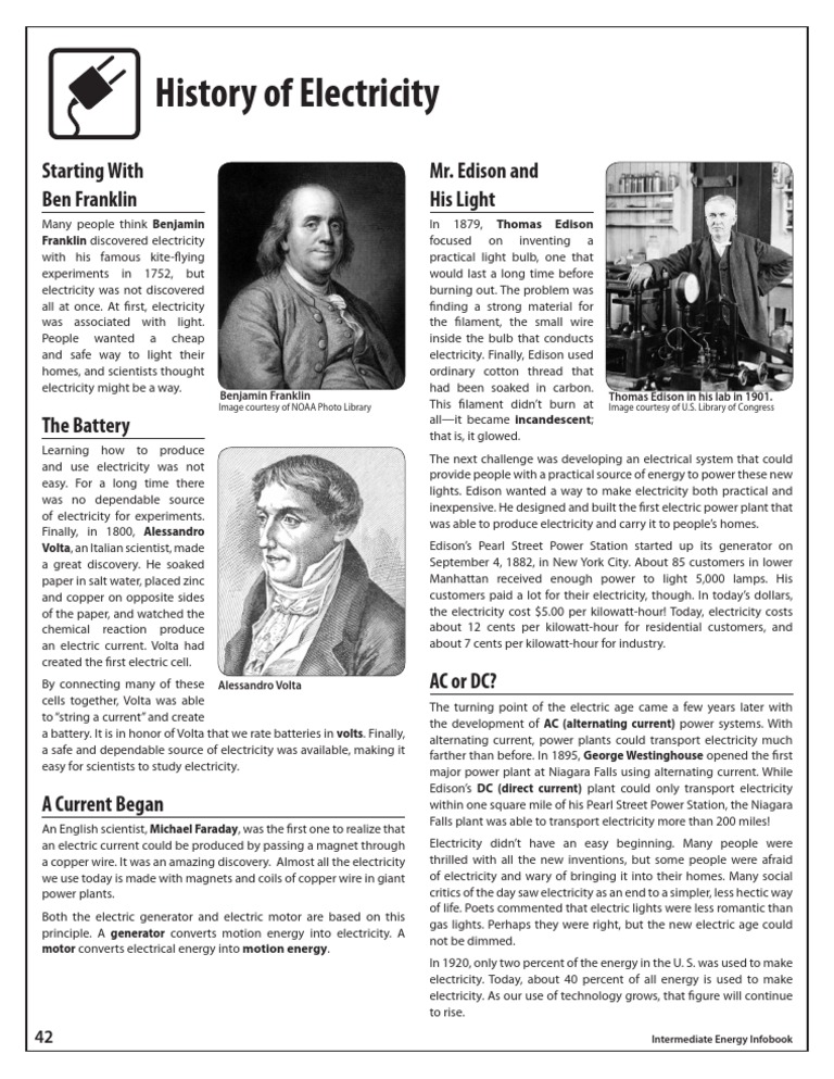 History of Electricity: Starting With Ben Franklin Mr. Edison and His ...