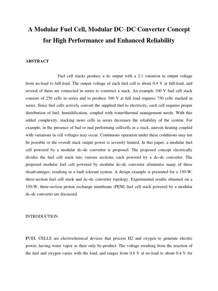 9.a Modular Fuel Cell, Modular DC DC Converter | PDF | Fuel Cell ...