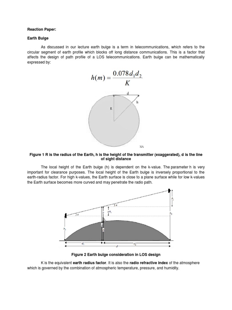 Earth Bulge and Path Profile | PDF | Map | Topography
