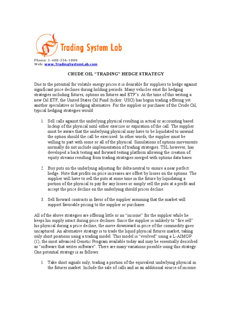 Crude Oil Hedging Strategies Explained | PDF | Hedge (Finance) | Option ...
