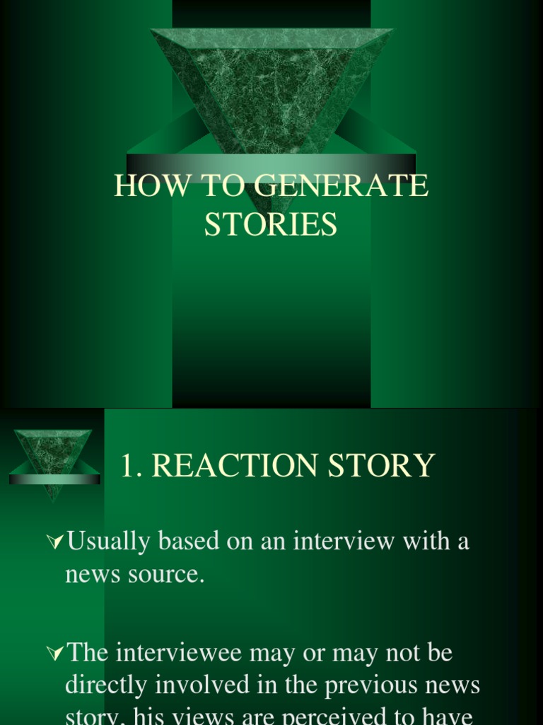 How To Generate Stories | Download Free PDF | News | Public Sphere