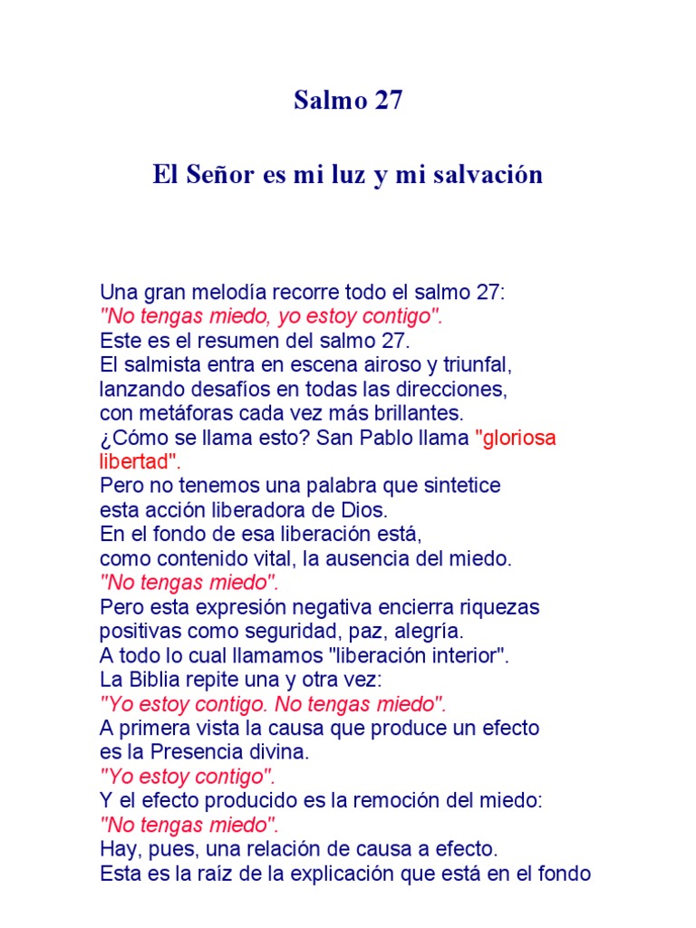 Salmo 27 | Descargar gratis PDF | Salmos | Temor