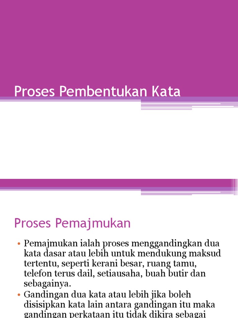 Proses Pembentukan Kata | PDF