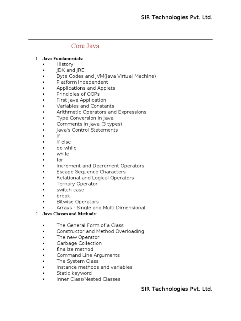 Java Syllabus | PDF | Spring Framework | Java Server Faces Java Syllabus | PDF | Spring Framework | Java Server Faces