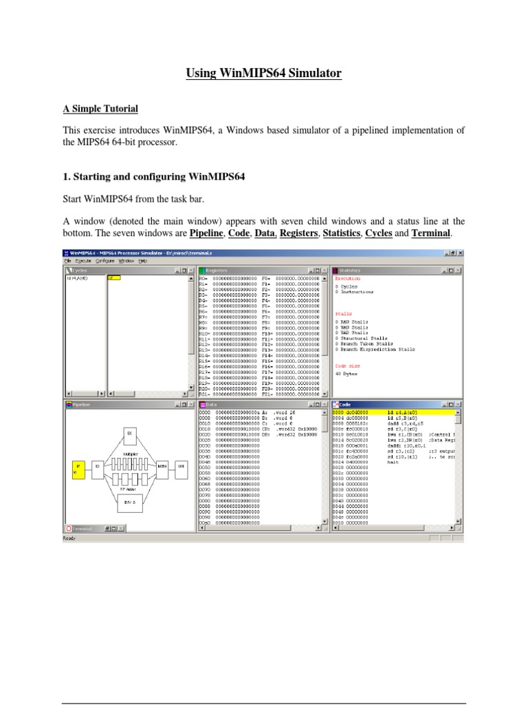 Winmipstut | PDF | Mips Instruction Set | 64 Bit Computing