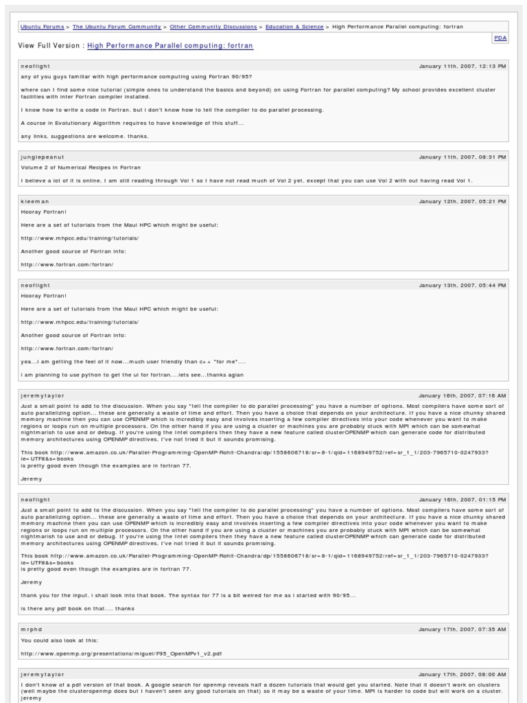 High Performance Parallel Computing Fortran View Full Version Pdf Message Passing 