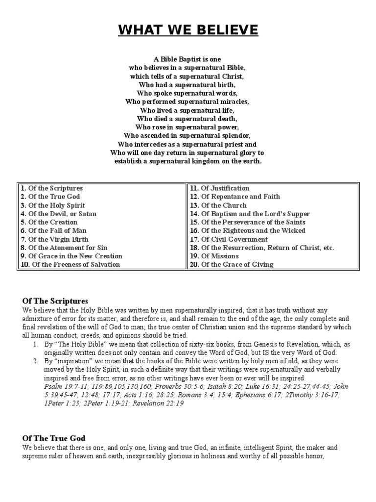 OBBF What We Believe | PDF | Grace In Christianity | Justification ...