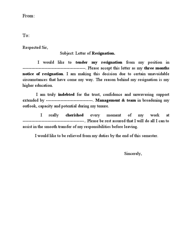 Regination Letter Format | PDF