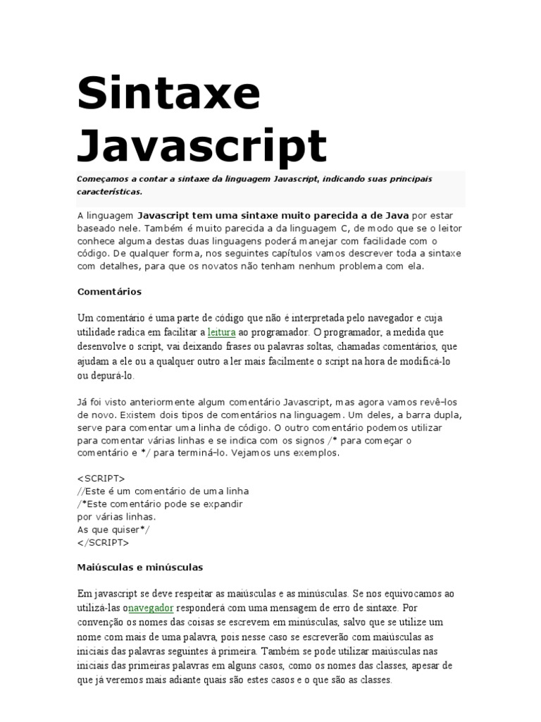sintaxe de javascript.pdf | Script Java | Tipo de Dados