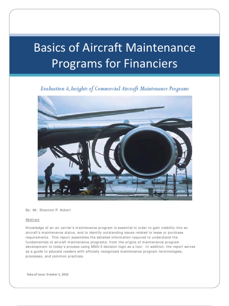 Basics of Aircraft Maintenance Programs For Financiers v1 | Reliability ...