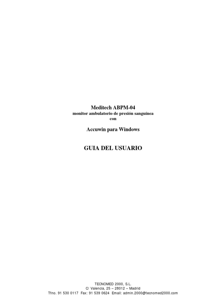 ABPM-04 MANUALaccuwin | PDF | Presión sanguínea | Memoria del ordenador