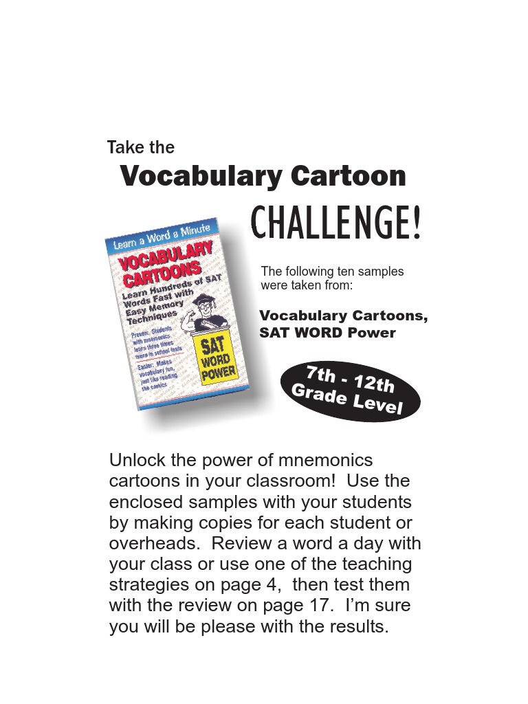 Vocab Cartoons 1 | PDF