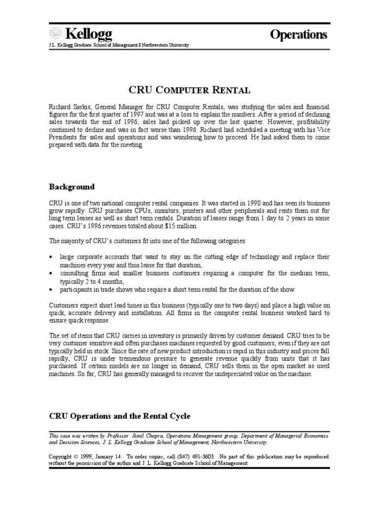 Cru | PDF | Inventory | Demand