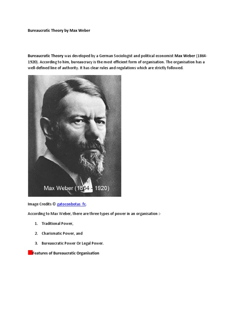 Bureaucratic Theory by Max Weber.docx | Bureaucracy | Max Weber