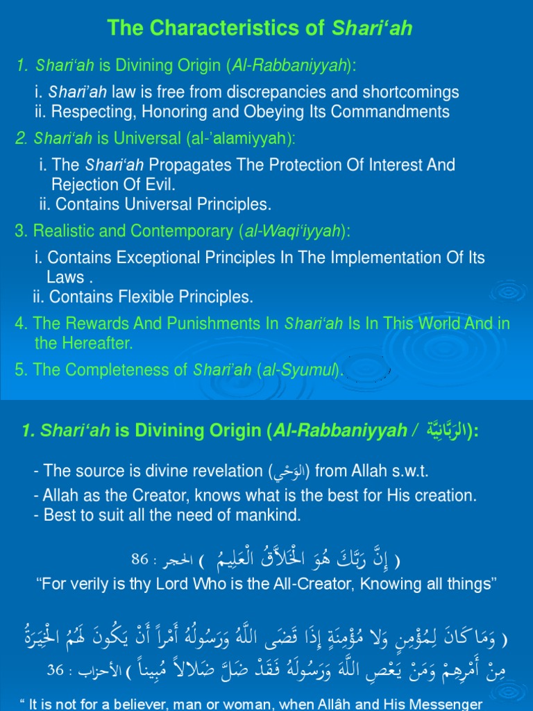 The Characteristics of Shariah | Muhammad | Sharia