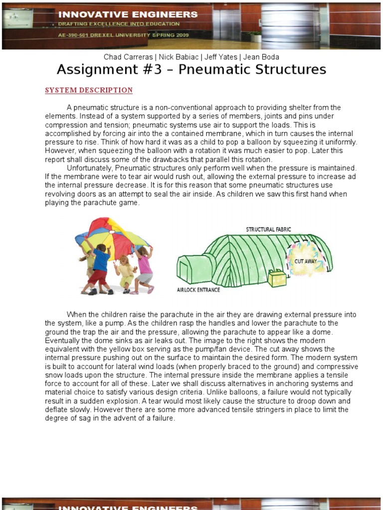 Assignment #3 - Pneumatic Structures: System Description | PDF ...