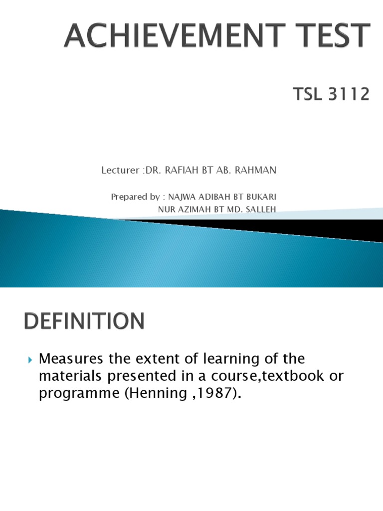 What Is Achievement Test PDF Educational Assessment Classroom