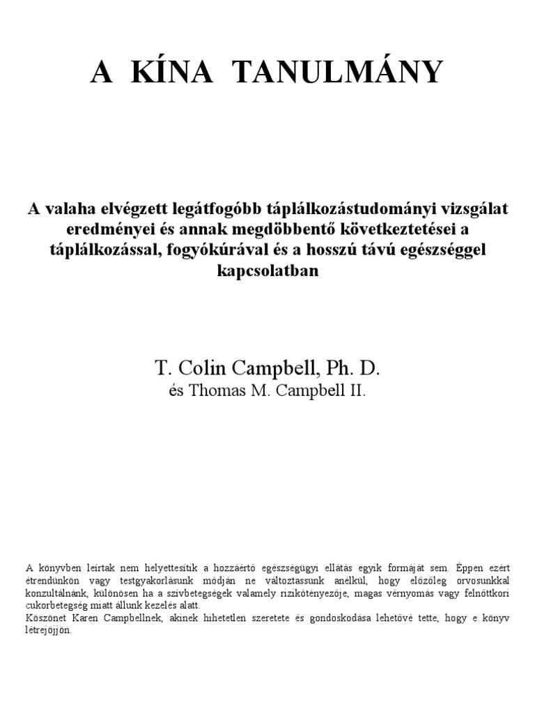 A KÍNA-tanulmány | PDF