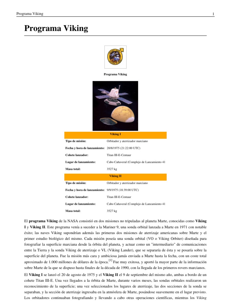 Programa Viking | PDF | Marte | Ciencias fisicas
